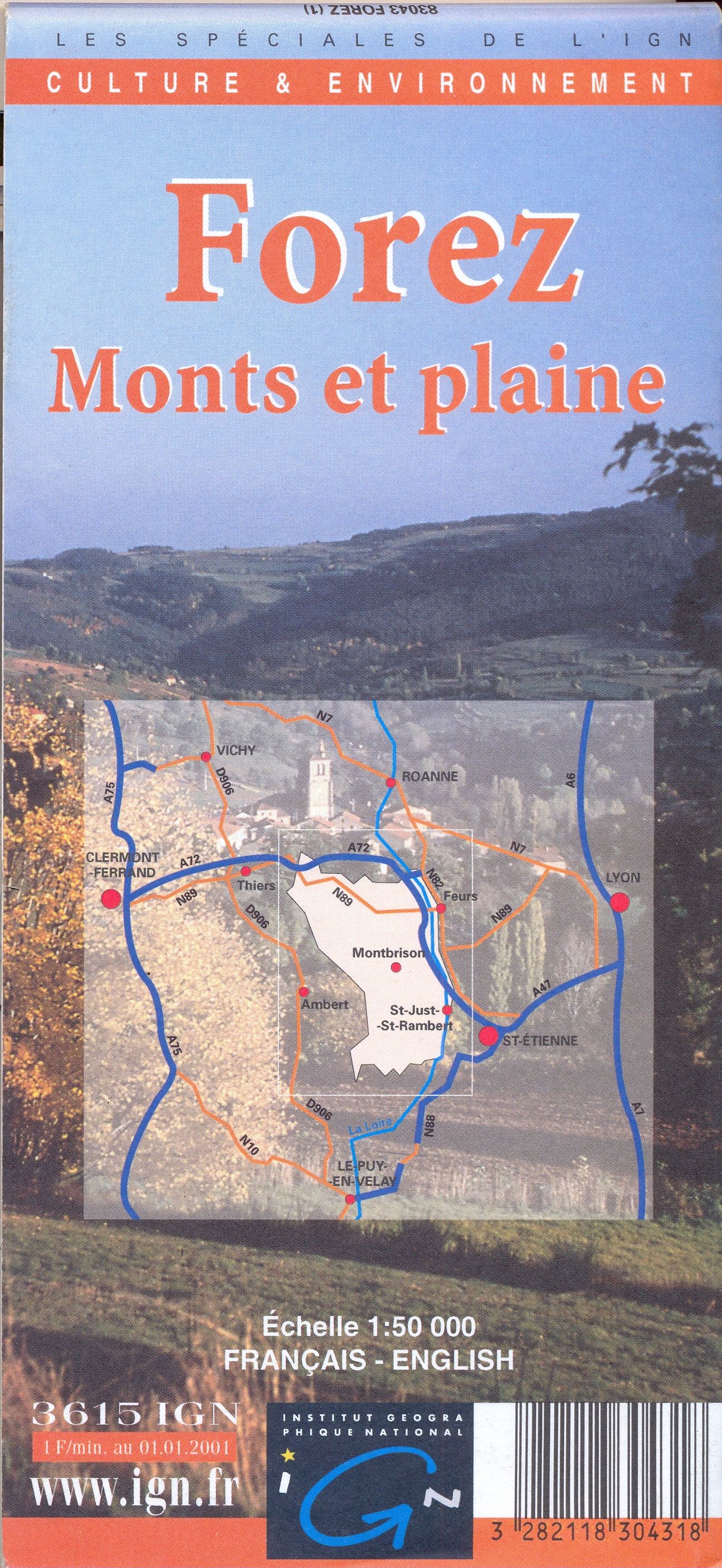 Carte IGN Forez - Monts et Plaine